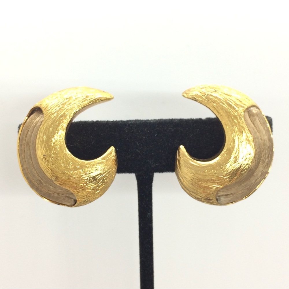 Vintage Celestial Ron Rizzo Gold Tone Crescent Moon C… - Gem